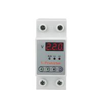 China 63A Din Rail Voltage Display Relay Single Phase 230V 50Hz Automatic Reconnect Protector with Over/Under Voltage Protection for sale
