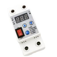 China 230V 40A Din Rail Adjustable Over Under LED Display Voltage Protector Relay Switch Single Phase AC 220V Output SVC CE Certified for sale