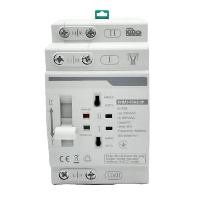 China Double Power Source 2P 230V Single Phase 50Hz/60Hz 50ms Automatic Transfer Switching Generator 63A PC Model MEH3-63AE/2P for sale