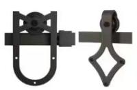 China Black Powder Coated Nylon Sliding Barn Door Track And Hardware for sale