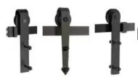 China Black Powder Coated Nylon Sliding Barn Door Track And Hardware for sale