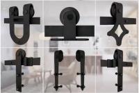 China Black Powder Coated Nylon Sliding Barn Door Track And Hardware for sale