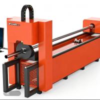 China 1500W Mini CNC Laser Pipe Cutting Machine with Raycus Laser Source and Dual Pneumatic Chuck for 90-170mm Pipes in Compact Small Size for sale