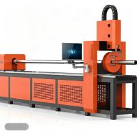 China 1500W Mini CNC Laser Pipe Cutting Machine with Raycus Laser Source and Dual Pneumatic Chuck for 90-170mm Pipes in Compact Small Size for sale
