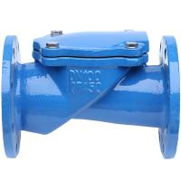 China H44X-10 Cast Iron Swing Check Valve Nodular Flange Rubber Flapper Check Valve for sale