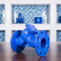 China DIN Ductile Cast Iron Y Type Strainer Filter Pn16 Flanged Blue Drinking Water for sale