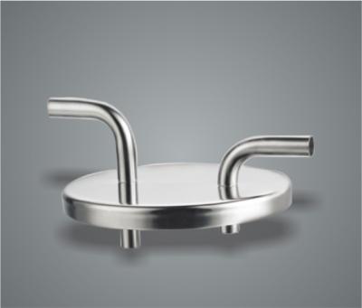 China Stainless Steel Milk Machine Bucket Lid with Elbows - Casting Construction, 1 Year Warranty, Clamp Connection for sale