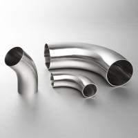 China Food Grade 304 Stainless Steel 90 Degree Elbow Pipe Fitting 25mm DN15-DN200 Welding Connection for sale