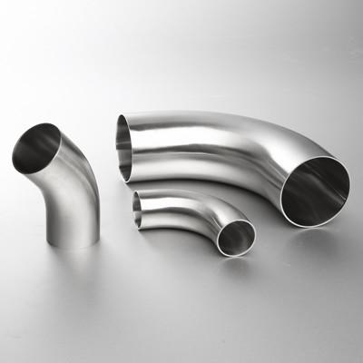 China Food Grade 304 Stainless Steel 90 Degree Elbow Pipe Fitting 25mm DN15-DN200 Welding Connection for sale