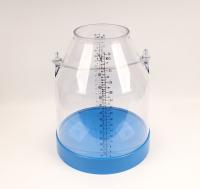 China Polycarbonate Dairy Milking Machine Bucket 25L-32L Capacity with 7mm Thickness and Dual Scale for sale
