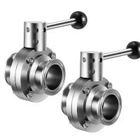 China Stainless Steel Butterfly Valve DN10-200 with Sanitary Clamp Connection for Industrial Liquid Control for sale
