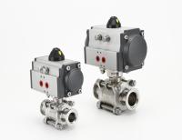 China Sanitary KF Vacuum Ball Valve Stainless Steel Pneumatic 1 Year Warranty Normal Temperature Operation for sale