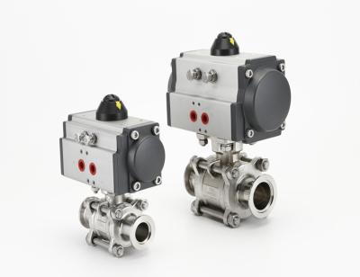 China Sanitary KF Vacuum Ball Valve Stainless Steel Pneumatic 1 Year Warranty Normal Temperature Operation for sale