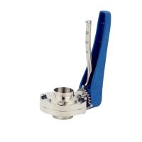 China Multi Position Stainless Steel Butterfly Valve 1-4 Inch Food Grade Manual Weld Clamp Thread for sale