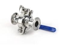 China SS304 Stainless Steel Sanitary Tri Clamp One Way Ball Valve 1/2