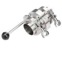 China Stainless Steel Hand Operated Butterfly Valve DN25-DN150 with Tri-Clamp Ferrule Set 304SS/316LSS for sale