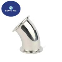 China Stainless Steel 304L Clamped 45 Degree Short Bend Elbow Pipe Fitting 1/2 to 6 Inch for sale