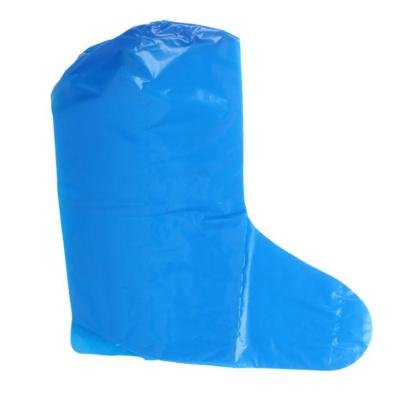 China Disposable PE Shoe Covers Blue 50 Pcs per Bag 18g Each for Cleanroom Use for sale