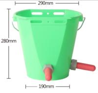 China Calf Feeding Bucket with 2 Teats - 8L Capacity 4mm PP Material Livestock Milk Bar Feeder for sale