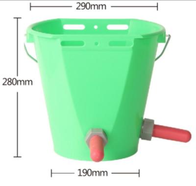 China Calf Feeding Bucket with 2 Teats - 8L Capacity 4mm PP Material Livestock Milk Bar Feeder for sale