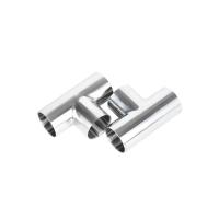 China Stainless Steel 304 316L Sanitary Welded Tee 3A SMS DIN BPE Mirror Three Clip Joint for sale