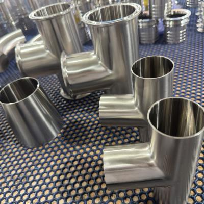 China SS316L Sanitary Tee Weld Fitting ASME BPE Food Grade 1.5 Inch for Bioprocessing for sale