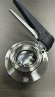 China Sanitary Clamp Butterfly Valve 304 316L Stainless Steel Mirror Polished Ra 0.8μm TC Connections for sale