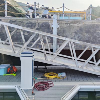 China Marina Floating Dock Aluminum Gangways With UHMW Rollers Rubber Block Accessories Aluminum Ramps Floating Pontoon Bridge for sale