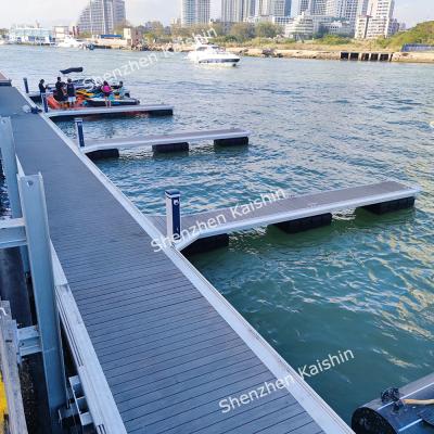 China Durable WPC Floating Marine Docks Decking Aluminum Alloy Float Pontoon for sale