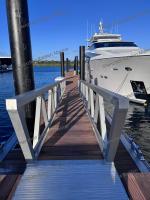 China Marine Aluminum Gangway with 1.1m Height Handrails and WPC Decking for Floating Dock Access for sale