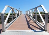 China Customizable Floating Dock Marine Aluminum Gangways Ramps With UHMW Rollers And Handrails for sale