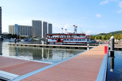 China Durable Marine Floating Platform Engineering Design WPC Decking Floating Dock Walkway for sale