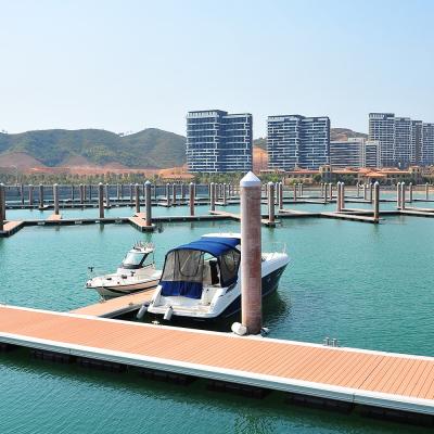China Durable Aluminum Alloy Floating Dock With Mooring Cleats And WPC Decking And LLDPE Floats Marina Floating Pontoon for sale