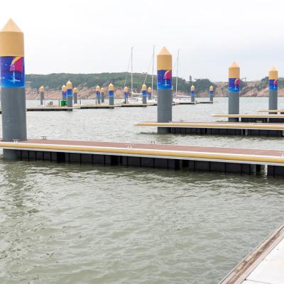 China Marina Dock Accessories Silver Aluminum Alloy Floating Pontoon Wharf Engineering Design Floating Platform Walkway for sale