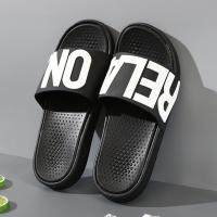 China Latest Summer Mens Rubber Flip Flop PVC Simple LOGO Slipper for sale