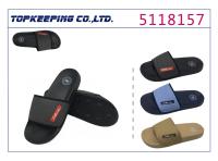 China Cozy Casual Large Plain Black Pu Upper Sliders Footwear Soft For Man for sale