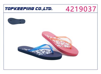 China Sparkle Women PE Slipper Thong Flower Flip Flop For Outdoor for sale
