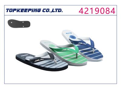 China Summer Men PE Slipper PE White Flip Flop Slider Strip for sale