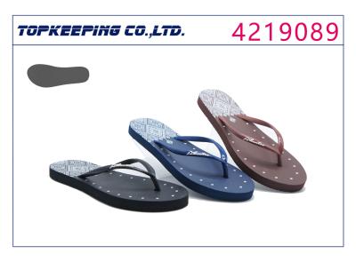 China Wedge Ladies Flip Flop PVC Upper PE Sole Plastic Flip Flop for sale