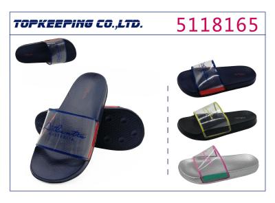 China Indoor Plain Ladies Black Slippers EVA Mutispandex for sale