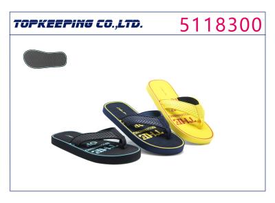 China EVA Kid Boy Flat Flip Flop Sandals Black Yellow for sale