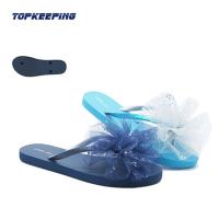 China Shiny Sequin Flower Floral Print Slippers With Glitter Strip for sale