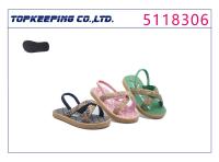 China Cork Grain Rubber Outsole Curved Kids Flower Sandals EVA for sale