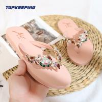 China Summer Classy Lady PE Slipper Bling Diamond Beach Season for sale