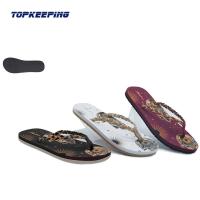 China Lady Rubber Sole Slippers Woman Flip Flops PU EVA Sole Flip Flop for sale