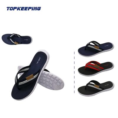 China Flat Black Mens Sports Slippers Footwear With Arch for sale