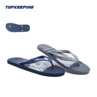 China Men Soft Sole PE Embossed Wide PVC Flip Flops With Private Label for sale