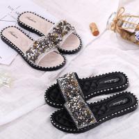 China Summer Glitter PVC Jelly Slippers Womens Slide Sandal for sale