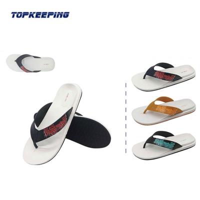 China Custom Logo White And Black Flip Flops EVA Sole for sale