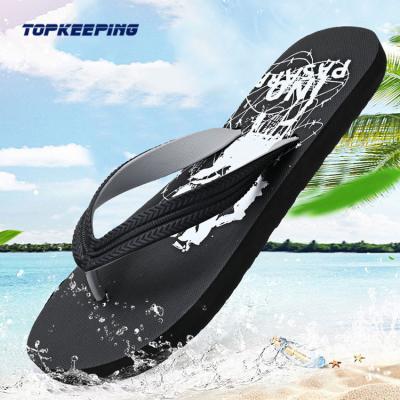 China Classic Black Summer Beach Flip Flops For Man Custom Logo for sale